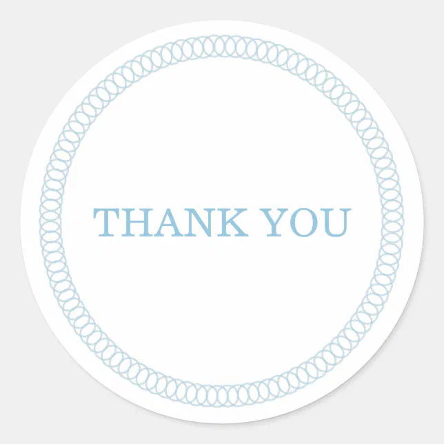 Blue Encircled Round Thank You Stickers | Zazzle