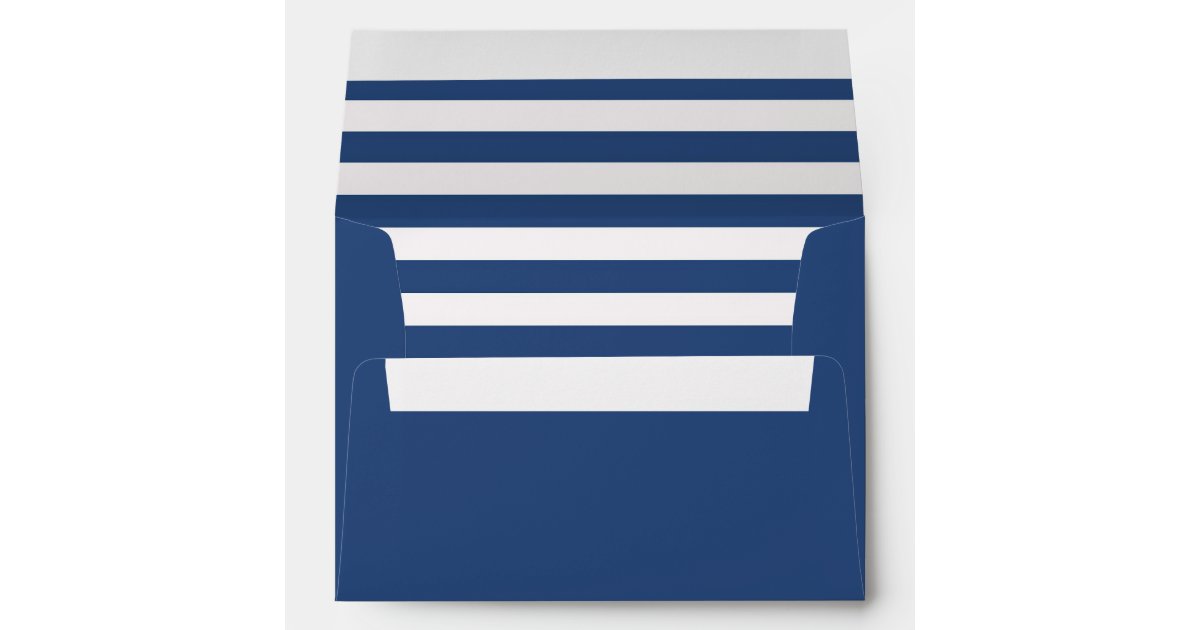 Blue Envelope with a Blue and White Striped Liner | Zazzle