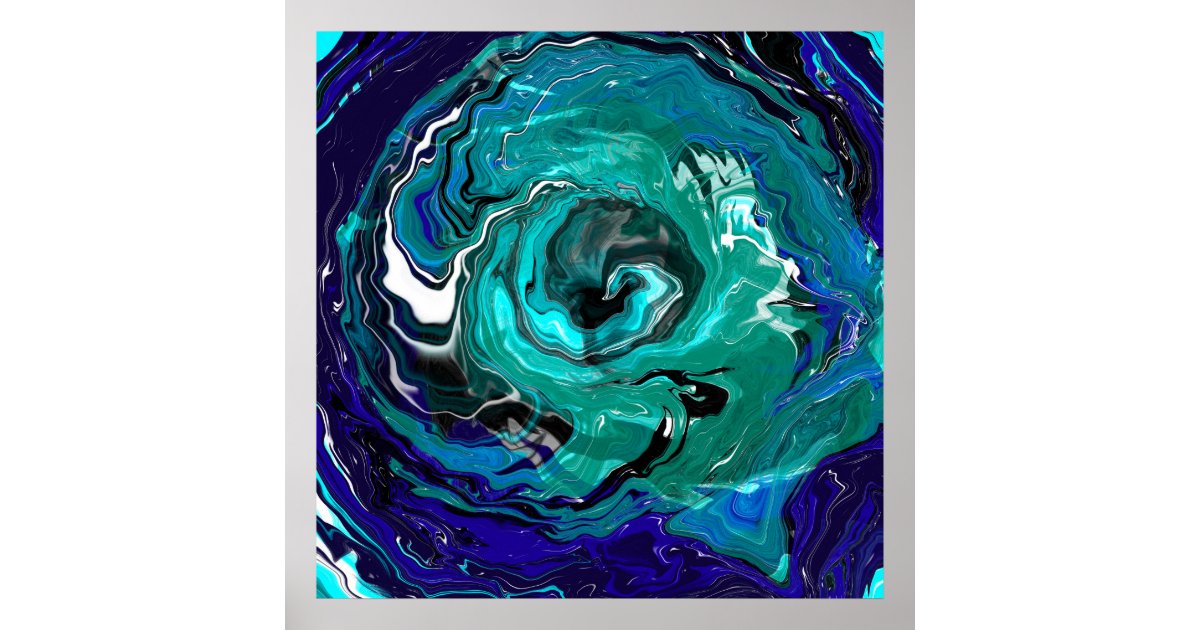 Blue Eternity | Abstract Art Poster | Zazzle