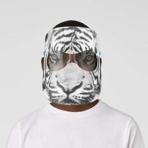 Blue Eye Bengal Tiger Face Shield | Zazzle