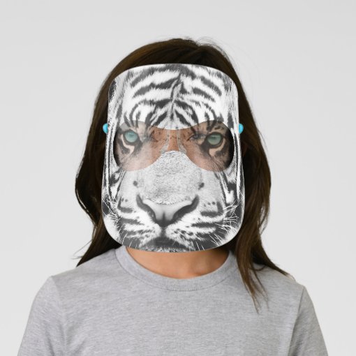 Blue Eye Bengal Tiger Face Shield | Zazzle