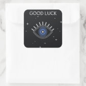 Blue eye good luck, evil eye protection square sticker | Zazzle