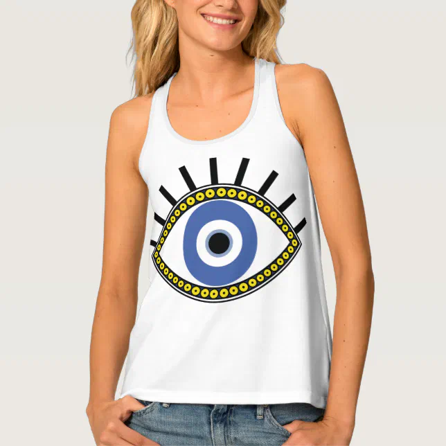 Blue eye, good luck, greek evil eye protection tank top | Zazzle