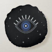 Blue eye good luck magic symbol round pillow | Zazzle