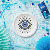 Blue eye good luck protection bead talisman paper plates | Zazzle
