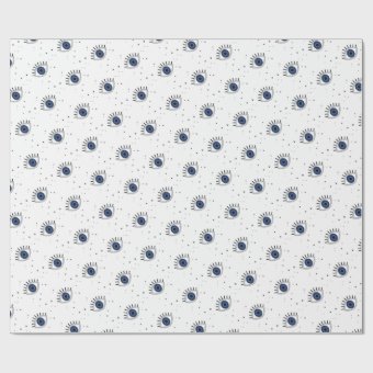 Blue eye good luck protection from evil eye wrapping paper | Zazzle