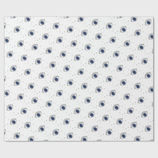 Blue eye good luck protection from evil eye wrapping paper | Zazzle