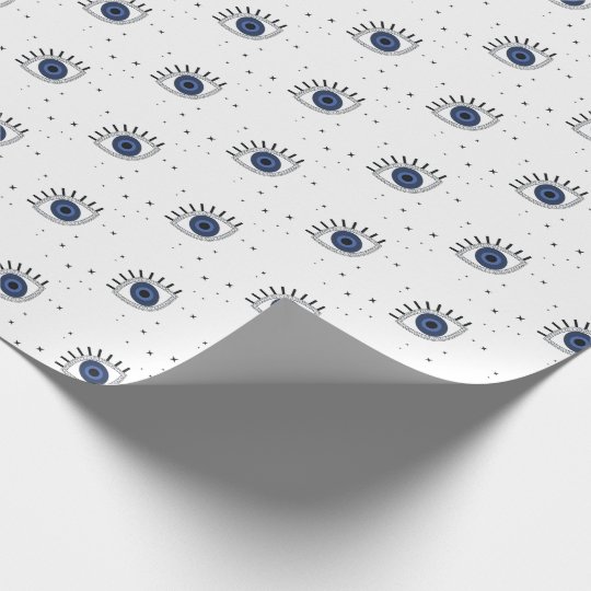 Blue eye good luck protection from evil eye wrapping paper | Zazzle.com