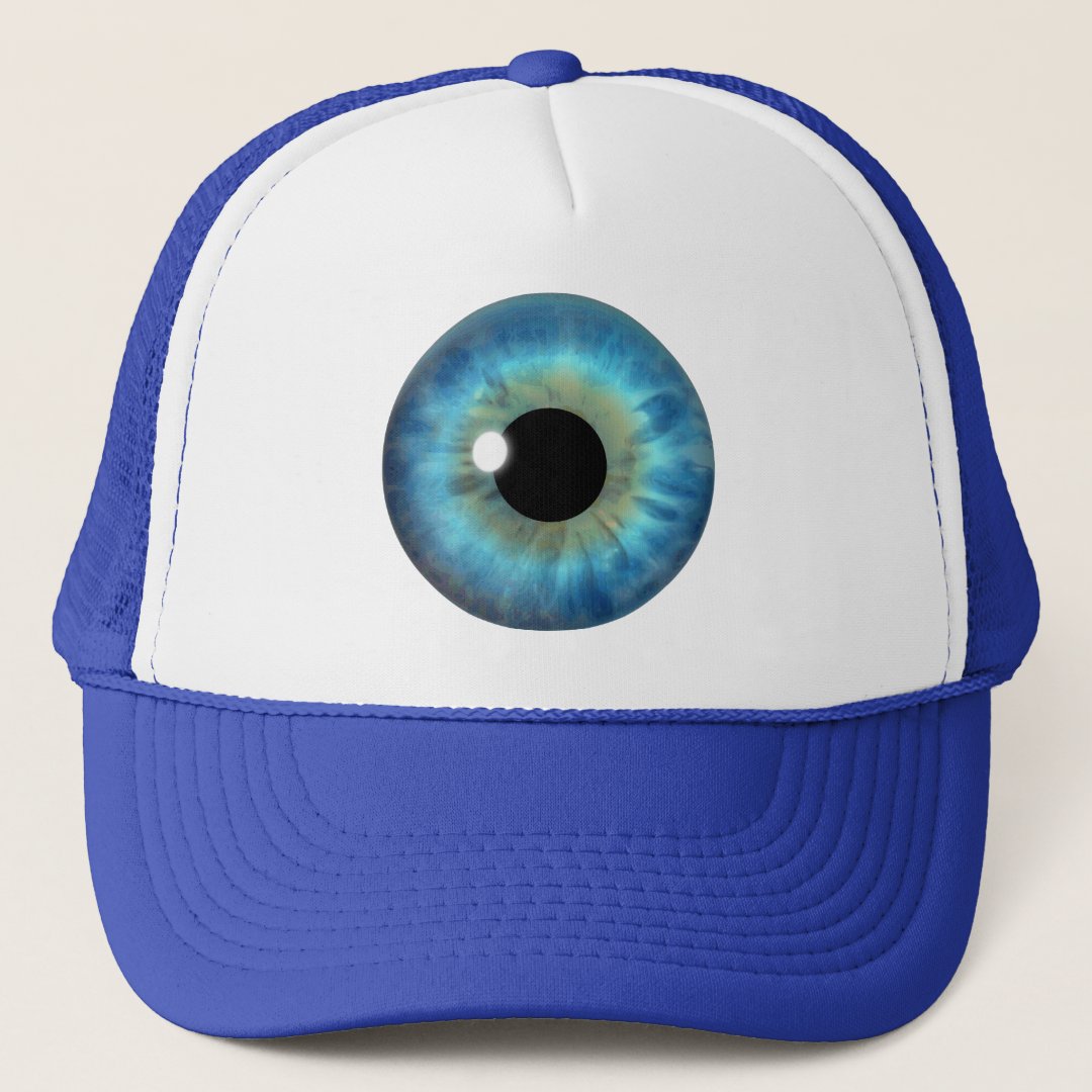 Blue Eye Iris Cool Eyeball Fun Custom Hats | Zazzle