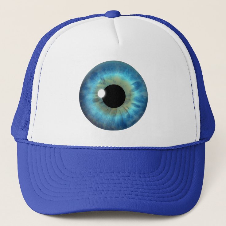 Blue Eye Iris Cool Eyeball Fun Custom Hats | Zazzle