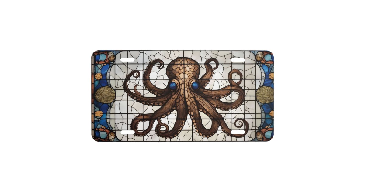 BLUE EYE OCTOPUS LICENSE PLATE | Zazzle