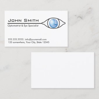 Blue Eye Optometrist & Eye Care Business Card | Zazzle