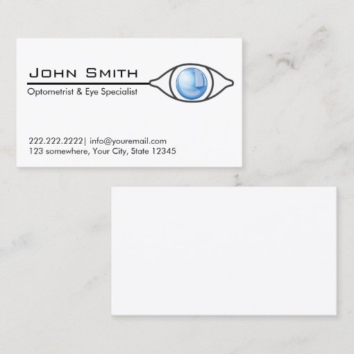 Blue Eye Optometrist & Eye Care Business Card | Zazzle