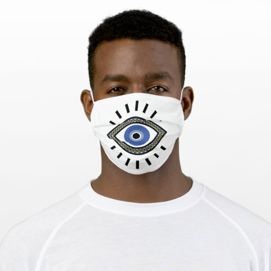 Blue eye protection evil eye talisman adult cloth face mask | Zazzle.com