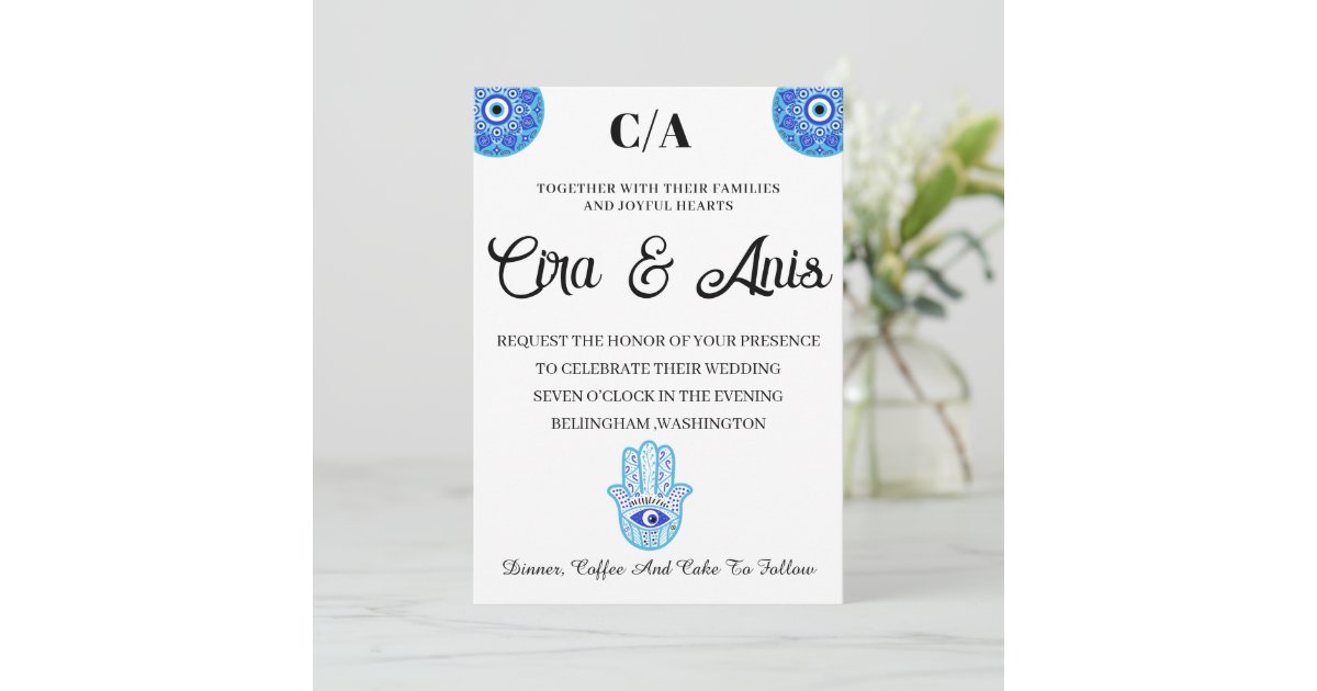 Blue eye Turkish styles Invitation | Zazzle