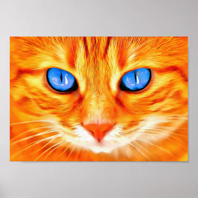 Blue-eyed Cat Poster | Zazzle