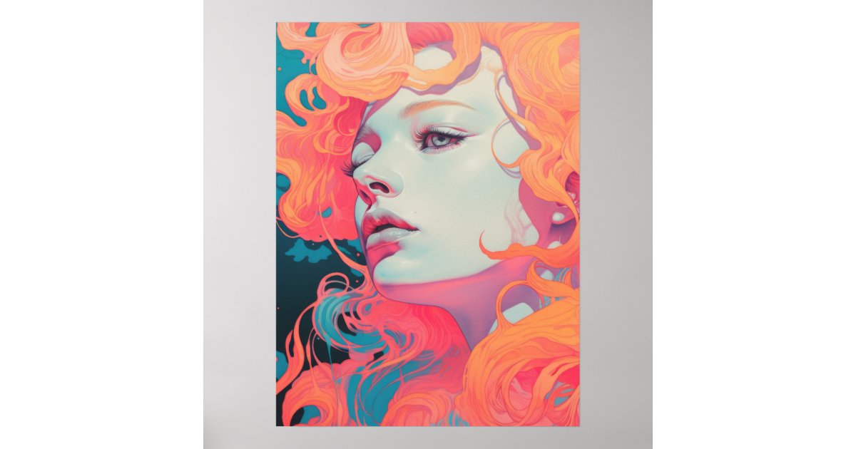 Blue-Eyed Ember Poster | Zazzle