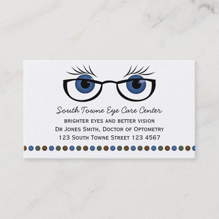 Blue Eyes and Glasses Appointment Card | Zazzle.com