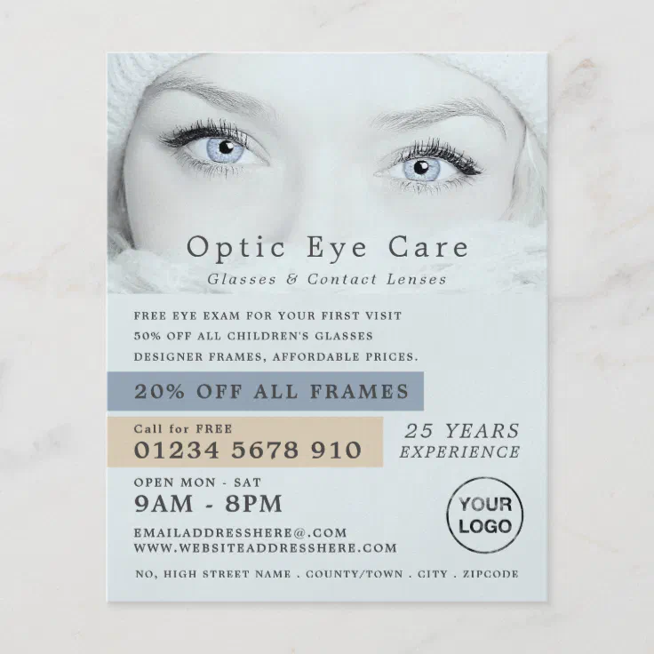 Blue Eyes, Optician, Technical Practitioner Flyer | Zazzle