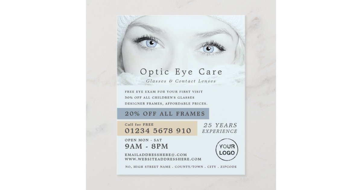 Blue Eyes, Optician, Technical Practitioner Flyer | Zazzle