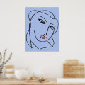 Blue Faces Abstract Poster | Zazzle