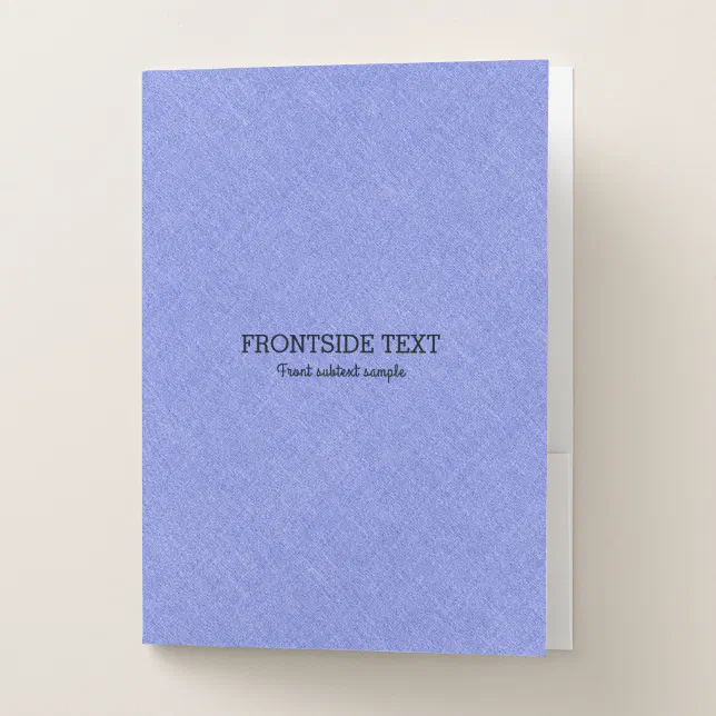 Blue faux linen texture background pocket folder | Zazzle
