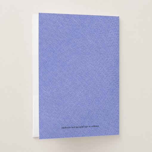 Blue faux linen texture background pocket folder | Zazzle