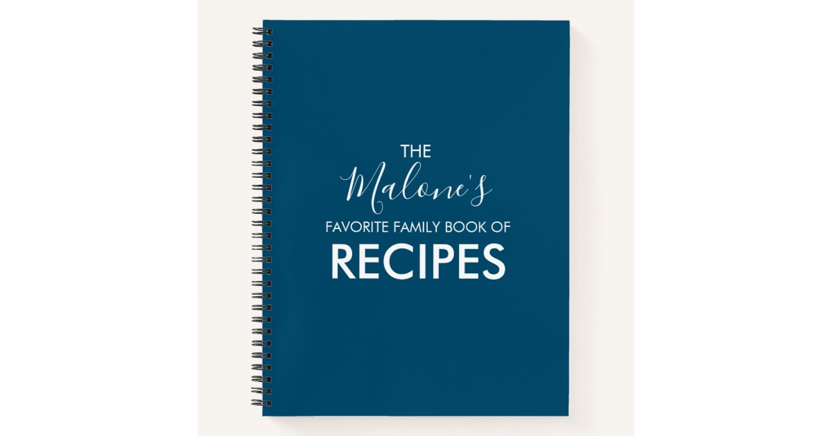 Blue Favorite Family Book of Recipes | Zazzle