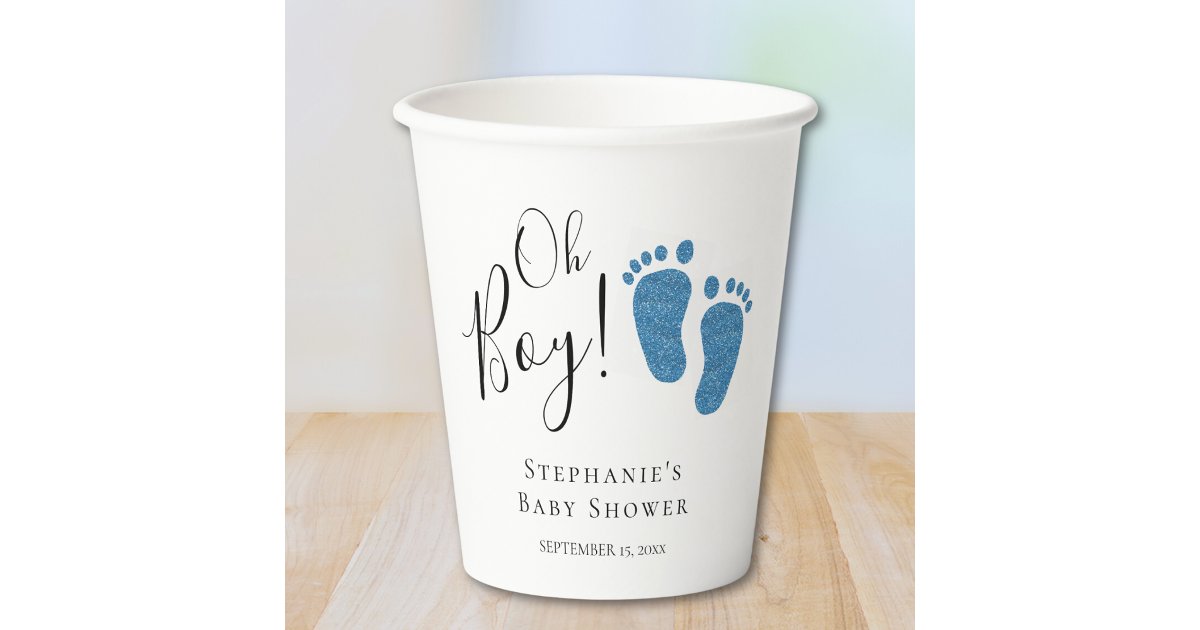 Blue Feet Baby Boy Baby Shower Paper Cups | Zazzle