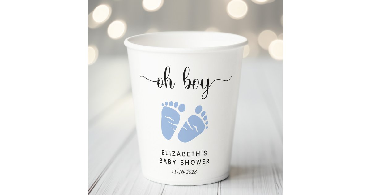 Blue Feet Boy Baby Shower Paper Cups | Zazzle