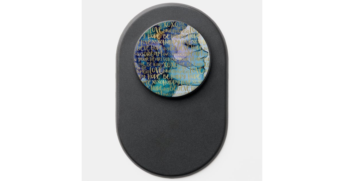 Blue Female Face Gold Inspirational Quotes PopSocket | Zazzle