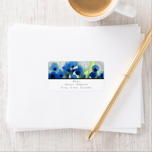 Blue Field of Flowers Label | Zazzle
