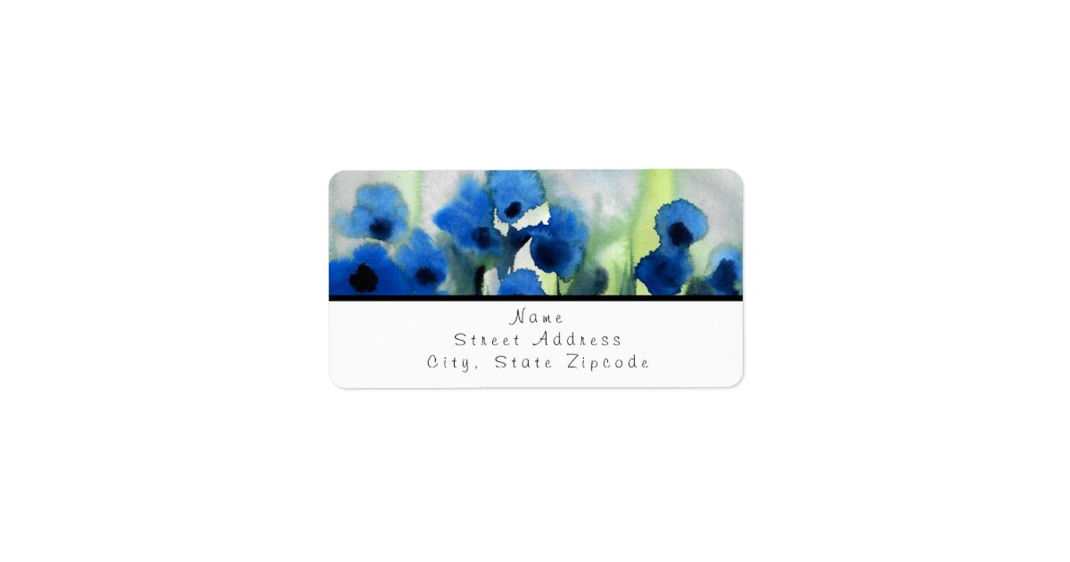 Blue Field of Flowers Label | Zazzle