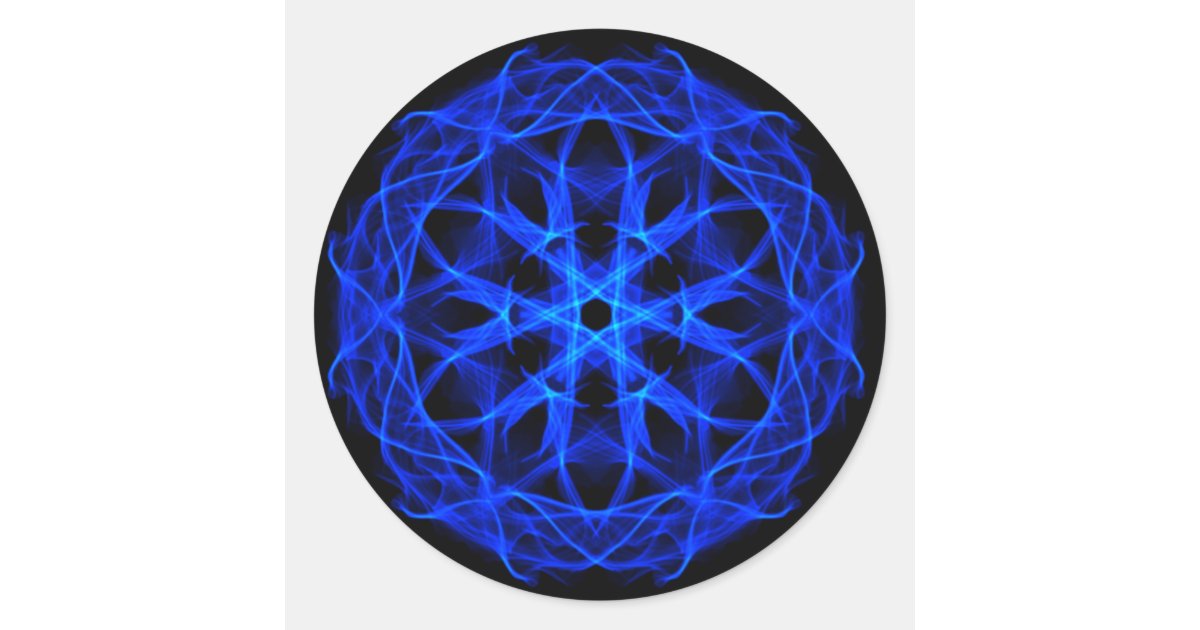 Blue Fire Abstract Sticker | Zazzle