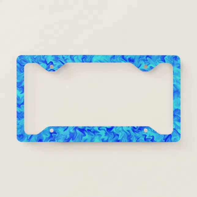 Blue Fire License Plate Frame | Zazzle