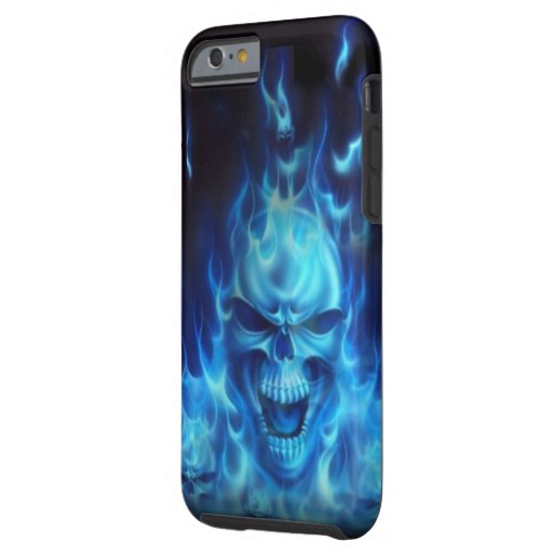 Blue Fire Skull Case-Mate iPhone Case | Zazzle