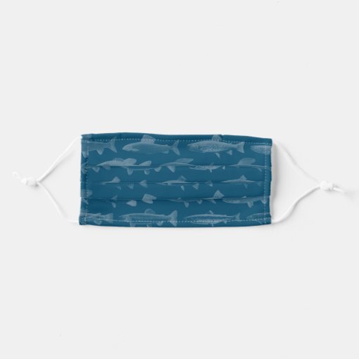 Blue Fish Adult Cloth Face Mask | Zazzle