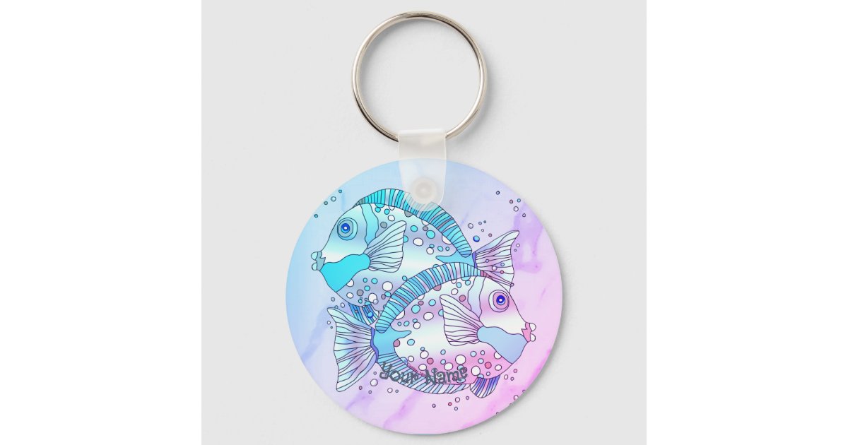 Blue Fish Keychain | Zazzle