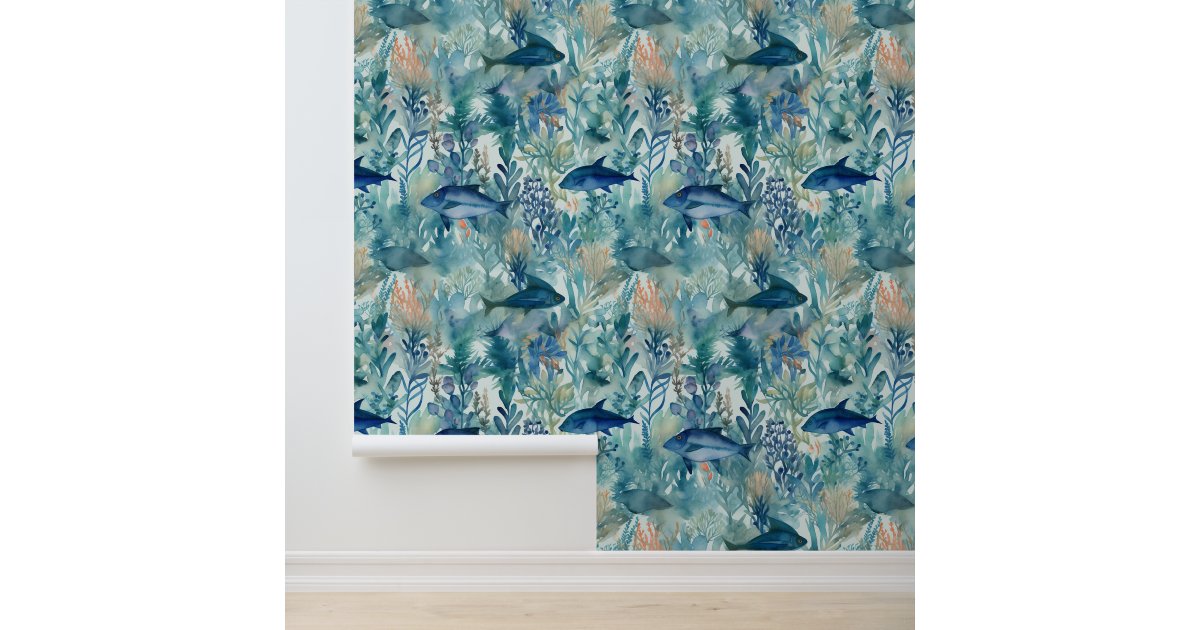 Blue Fish Wallpaper | Zazzle