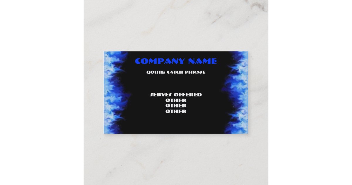 blue flame business card | Zazzle