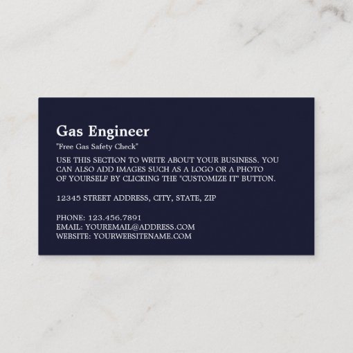 Blue Flame, Gas Engineer & Supplier Business Card | Zazzle