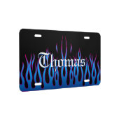Blue Flames License Plate | Zazzle