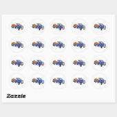 Blue Flatbed Tow Truck Classic Round Sticker | Zazzle