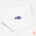 Blue Flatbed Tow Truck Classic Round Sticker | Zazzle