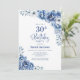 Blue Floral 30th Birthday Party Invitation | Zazzle