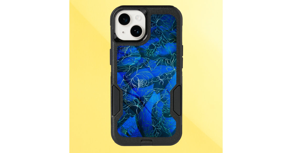 Blue Floral Abstract OtterBox Case | Zazzle