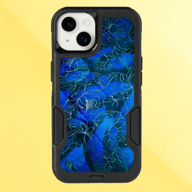 Blue Floral Abstract OtterBox Case | Zazzle
