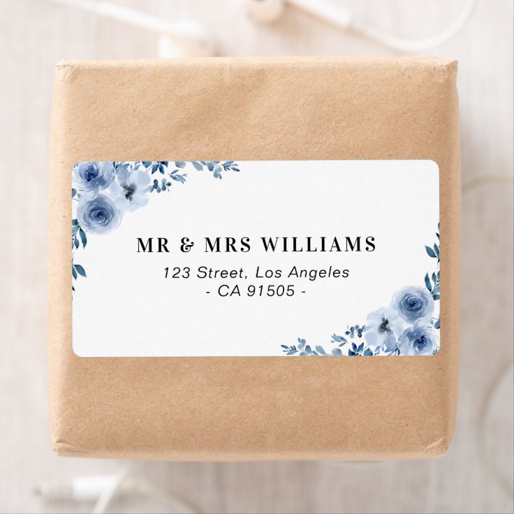 blue floral address label | Zazzle
