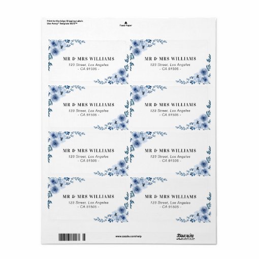 blue floral address label | Zazzle
