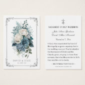 Blue Floral Catholic Wedding Prayer Card | Zazzle